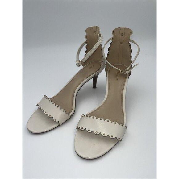 Coach | Shoes | Coach Heels Monica Rivets Soft Shine Calf Leather ...